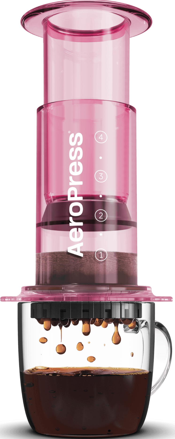 AeroPress Coffee Maker - Clear Pink | iDrinkCoffee.com Canada